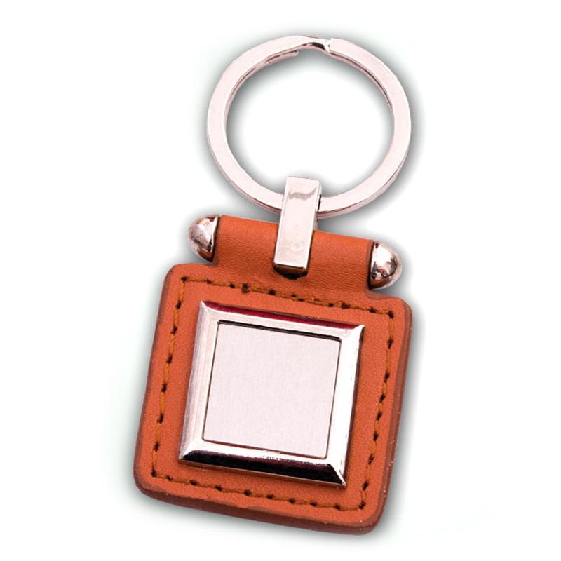 Custom logo metal leather key chain - Leather Keychain
