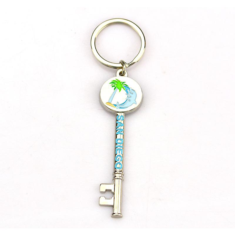 Customized High Quality Cheap Metal Enamel Key Shaped Key Chain - Metal ...